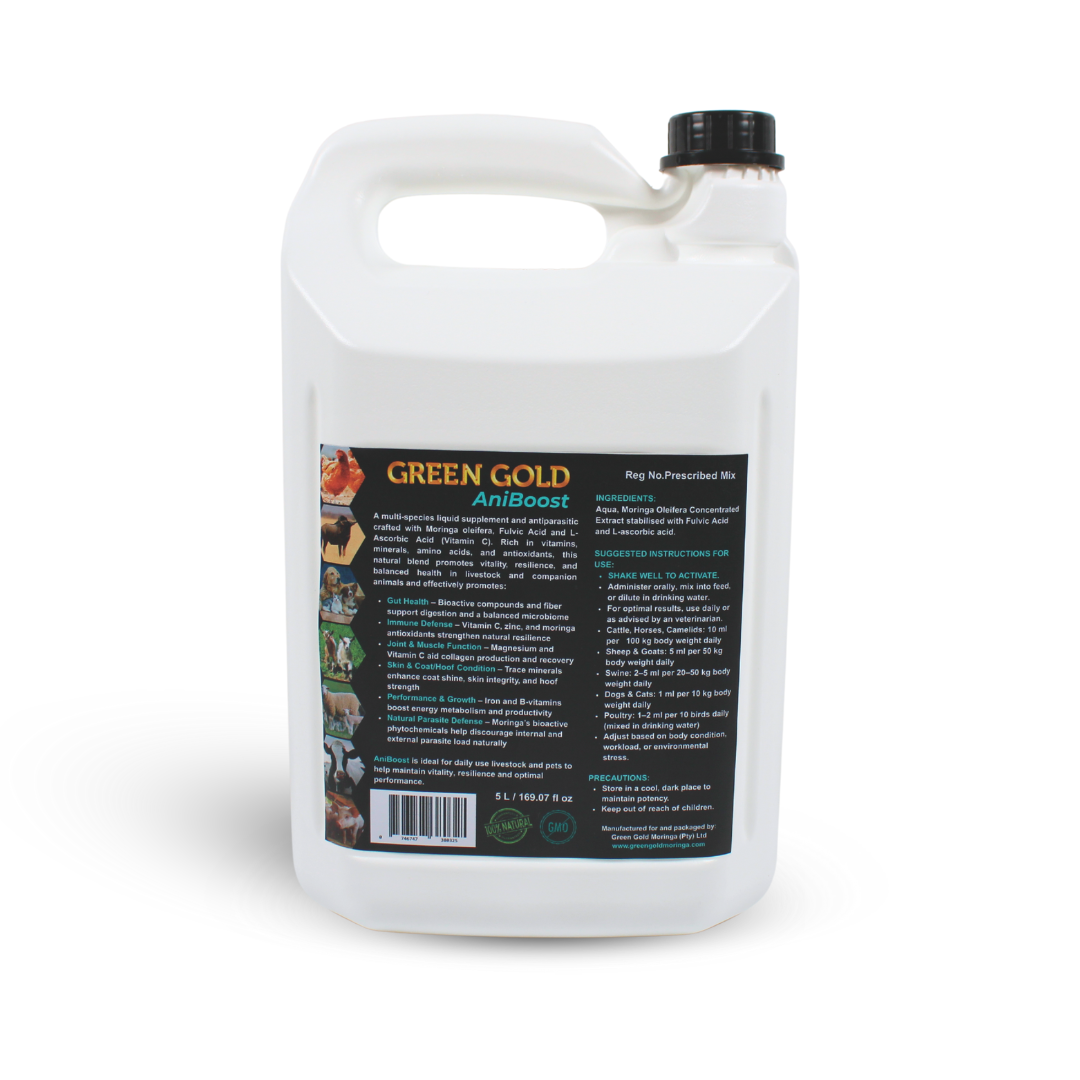 5L ANIBOOST MORINGA NUTRIENT SUPPORT FOR ANIMALS – Green Gold Moringa